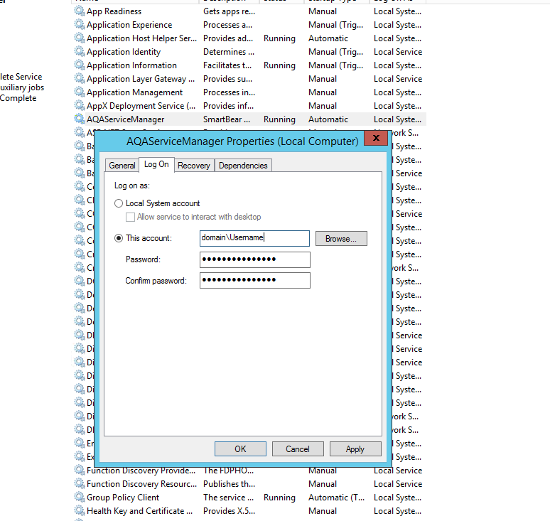 On-Premises only: How to access DB using Windows Authentication