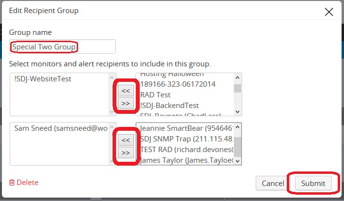 Creating and Managing Recipient Groups / Notifier Groups at AlertSite